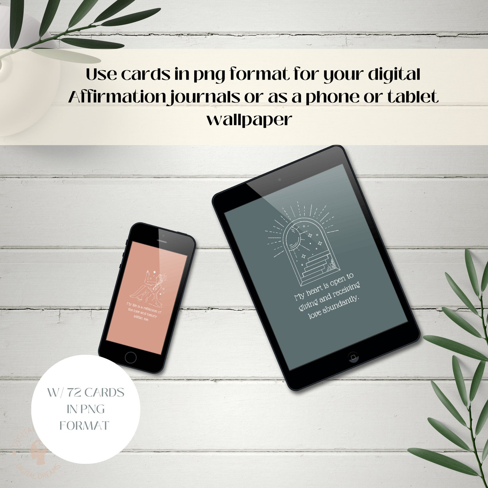 Boho Affirmations Cards Printable Affirmation Deck Positive - Etsy