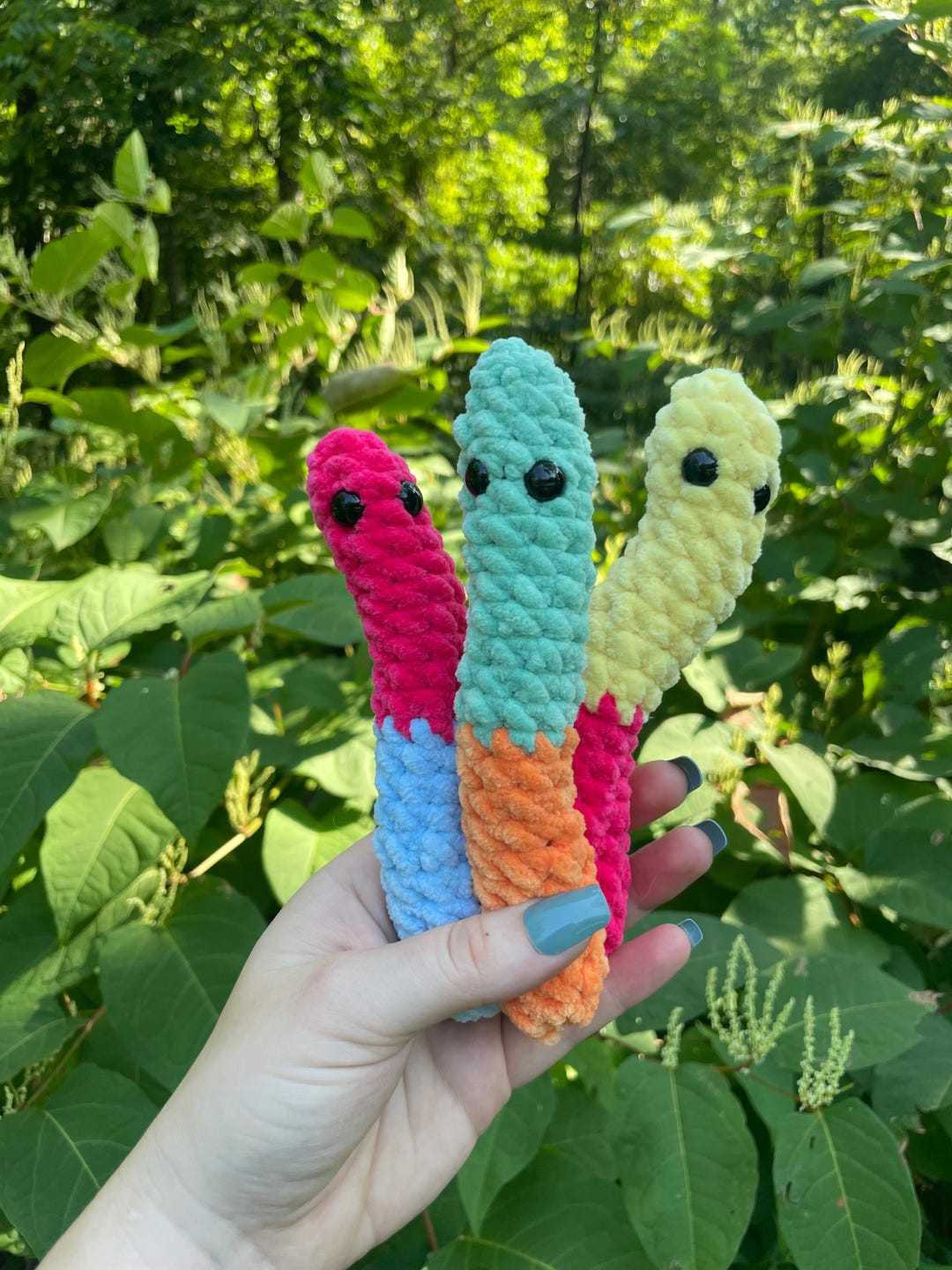 Handmade Crochet Gummy Worm – Amigurumi Candy Plushie – Cute Toy Worm ...