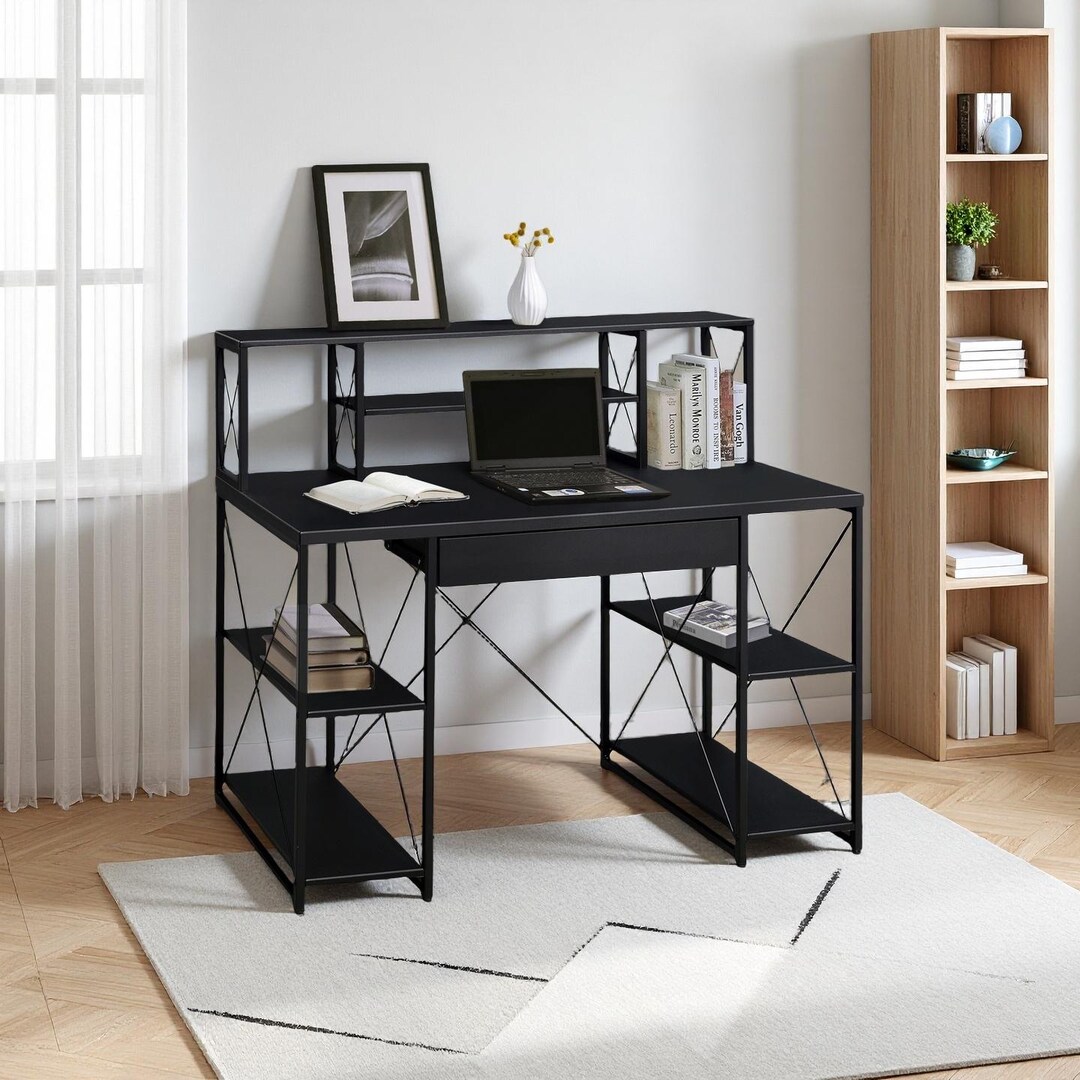 Industrial Style Small Space Writing and Study Table, Office Desk ...