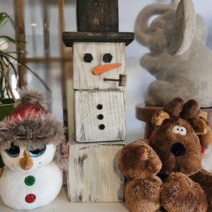 12" Hand-made Rustic Wood Snowman - Etsy