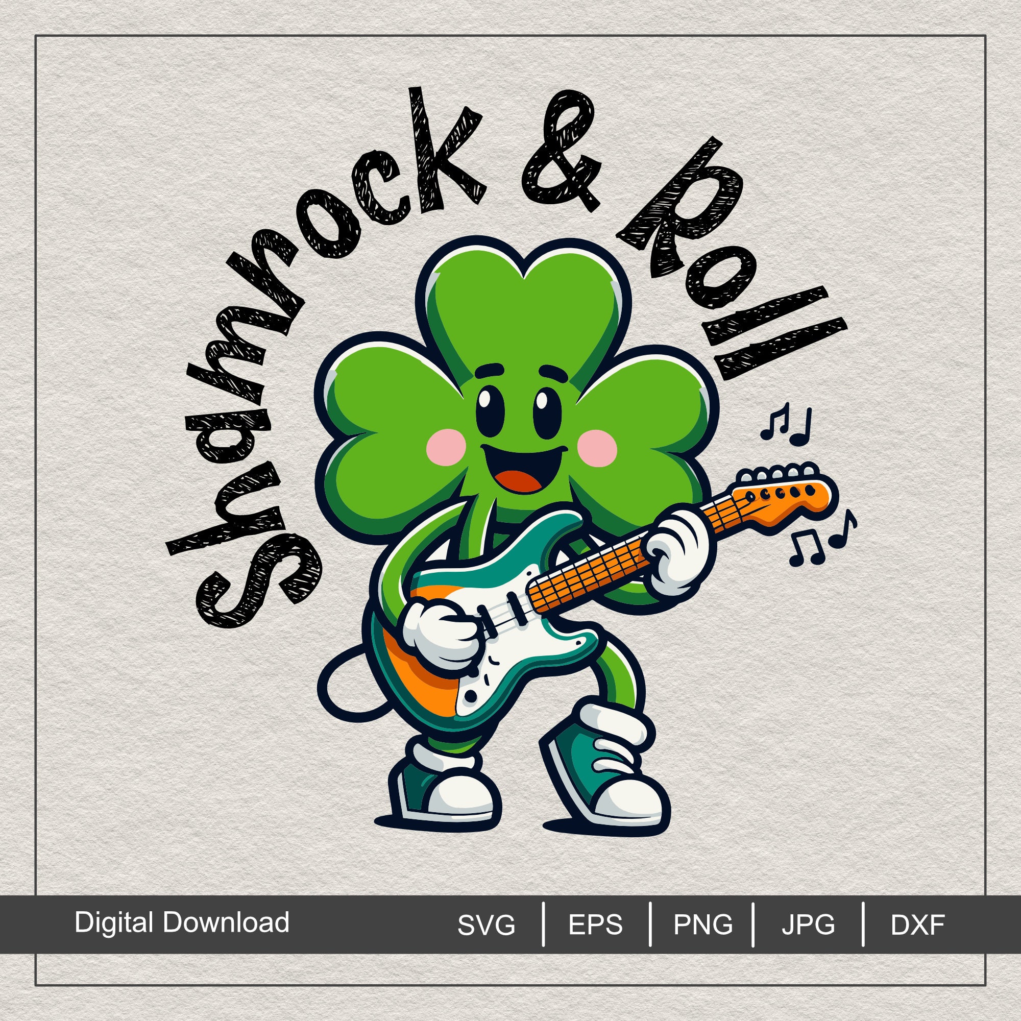 St.patrick's Day Svg, Samrock and Roll Svg, Rock and Roll Shamrock ...