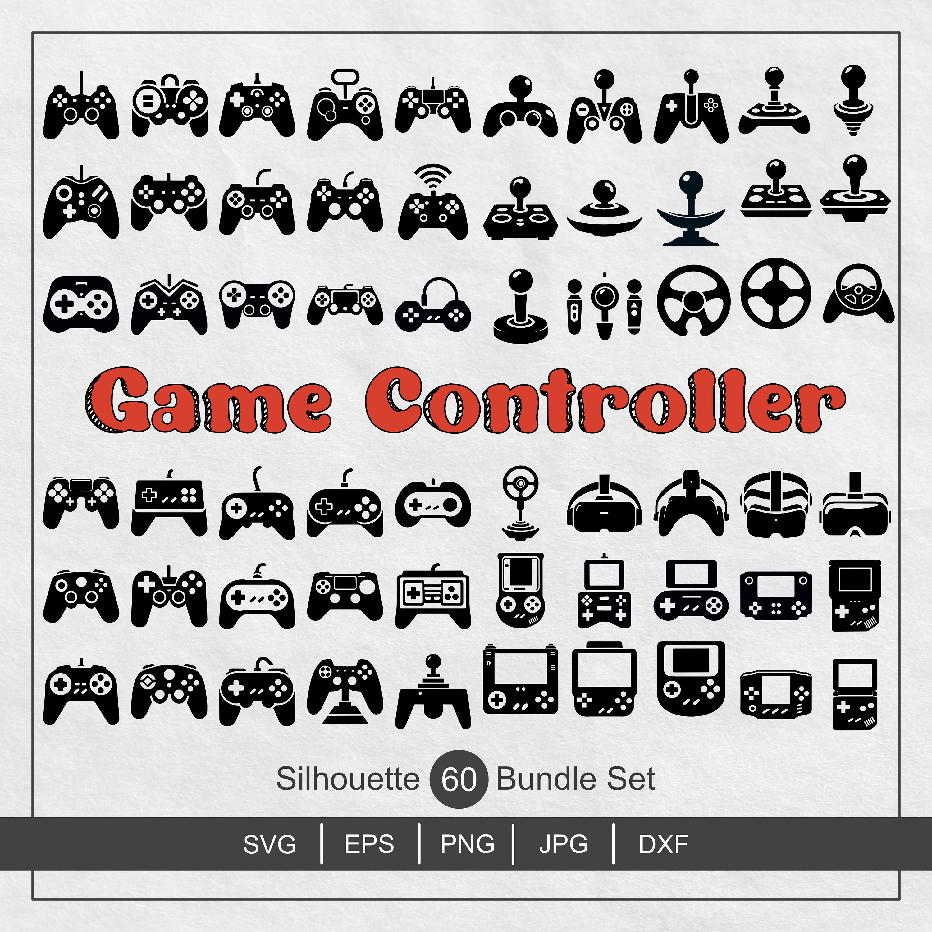 Game Controller SVG Bundle, Silhouette Cut Files for Gamers, Video Game ...
