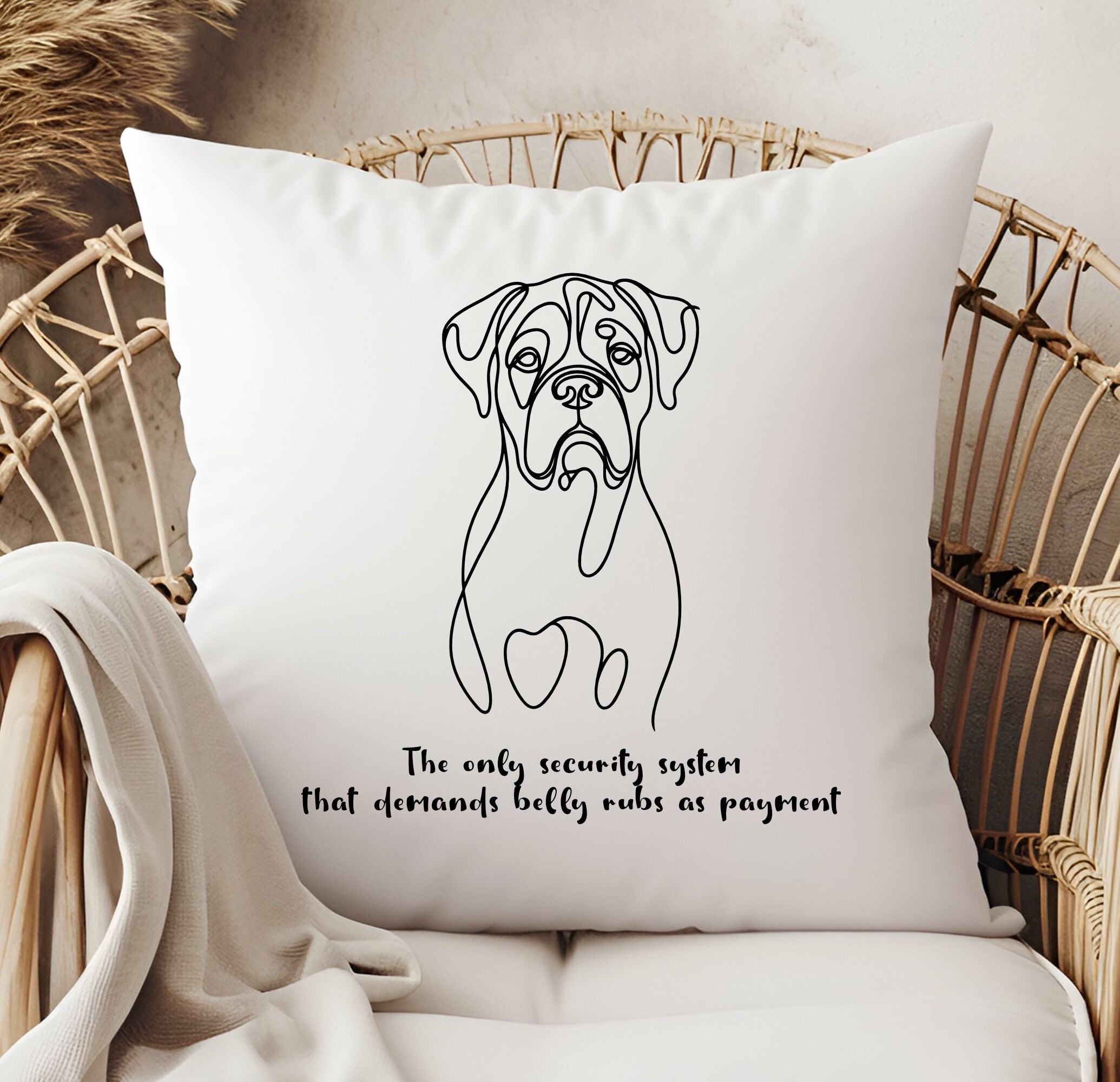 Boxer Line Art SVG File for Dog Lover, Minimalism Digital Art ...