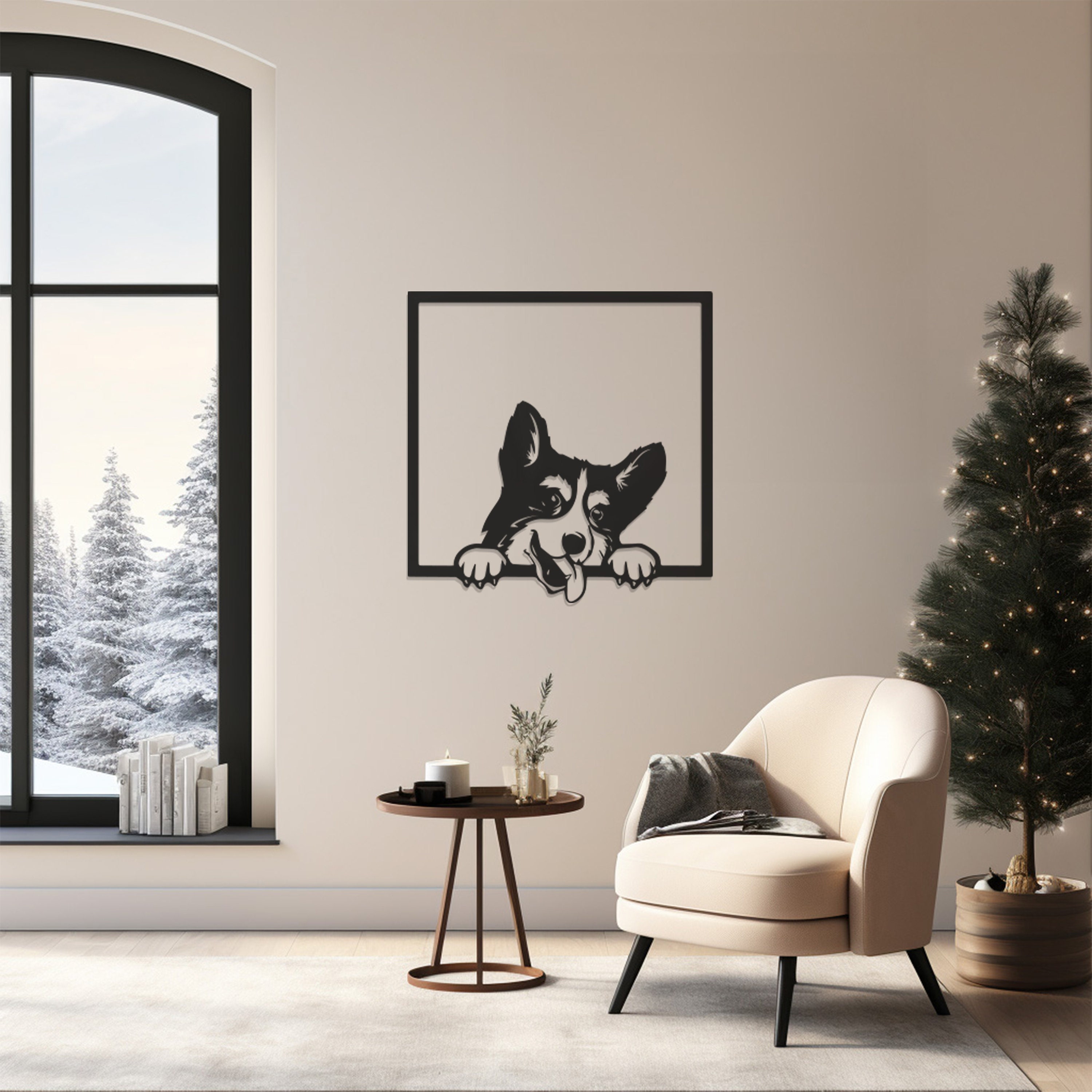 Dog Pattern Metal Wall Art, Unique Animal Design Home Decor, Valentine ...