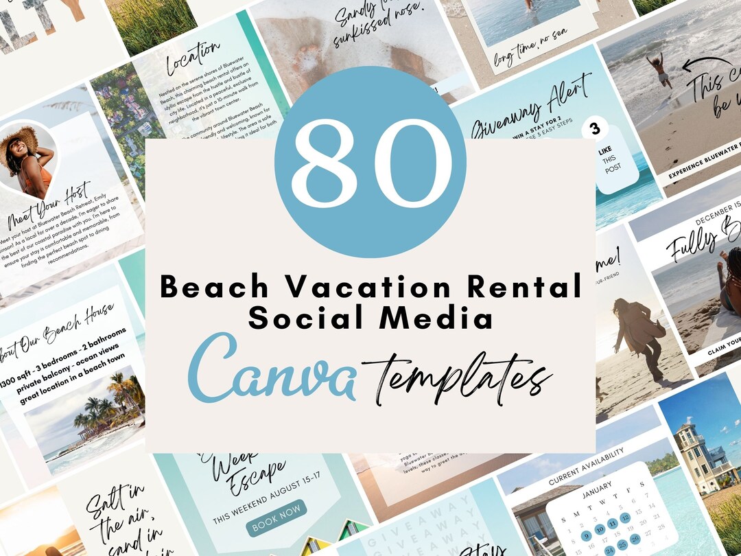 Beach Rental Social Media Templates | Vacation House Instagram Stories ...
