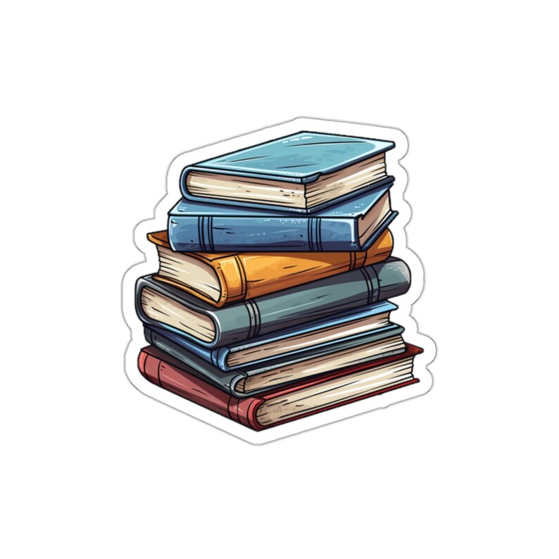 Large Stack of Books - Die Cut Sticker - Etsy