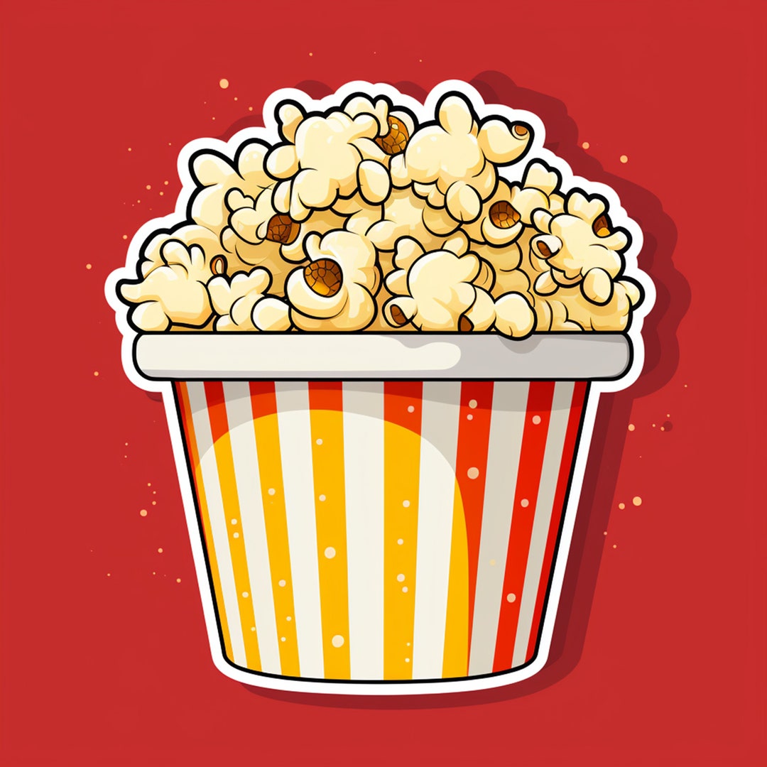 Movie Theater Popcorn - Die Cut Sticker - Etsy