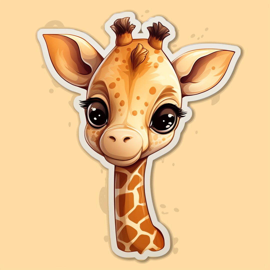 Die Cut Stickers: Cute Baby Giraffe Sticker - Etsy