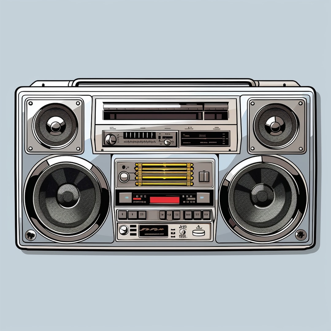 Classic Silver Boombox - Die Cut Sticker - Etsy