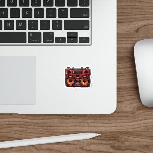Die Cut Stickers: Red and Orange Boombox Sticker - Etsy
