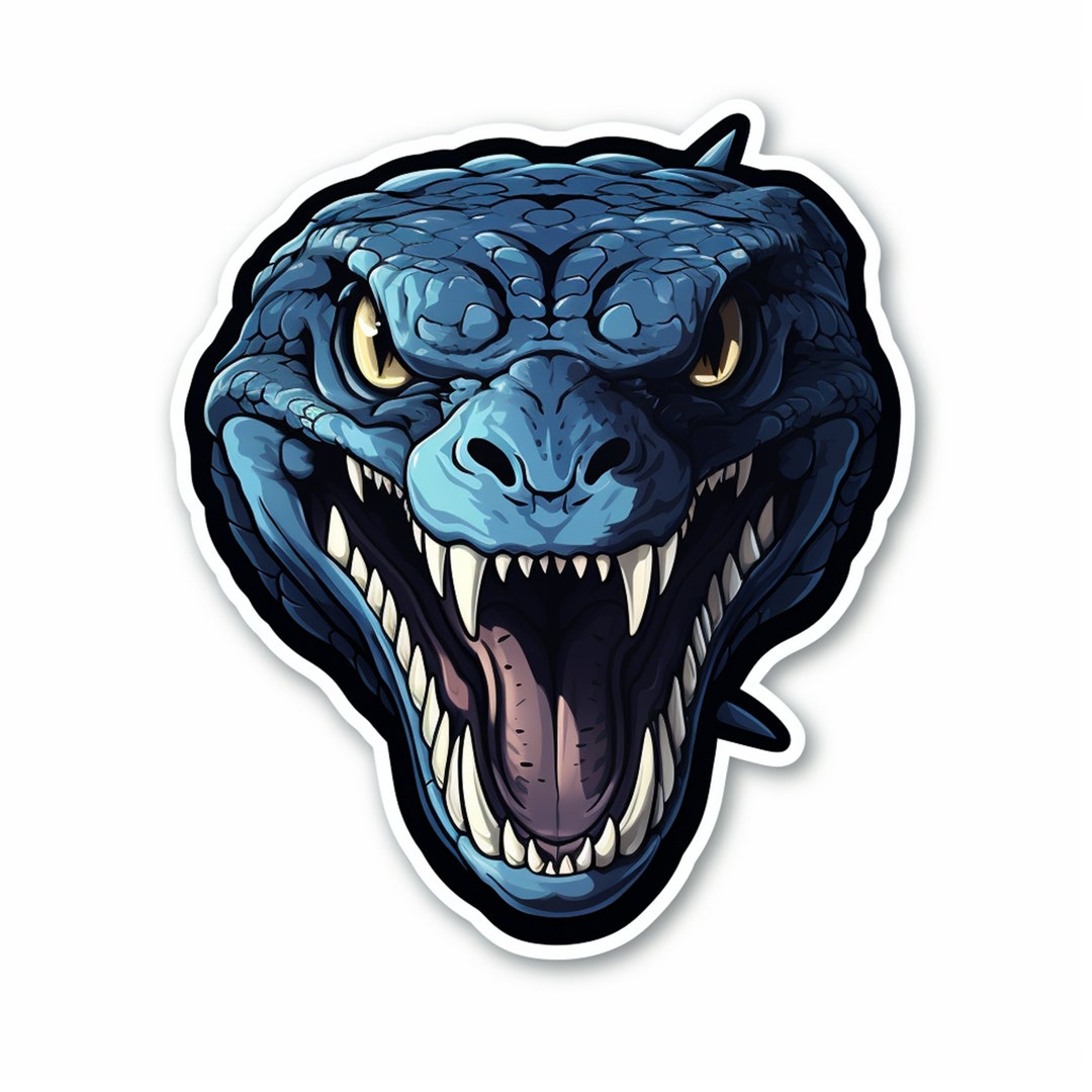 Blue Snake Head Sticker - Die-cut Sticker - Perfect for Gifts ...