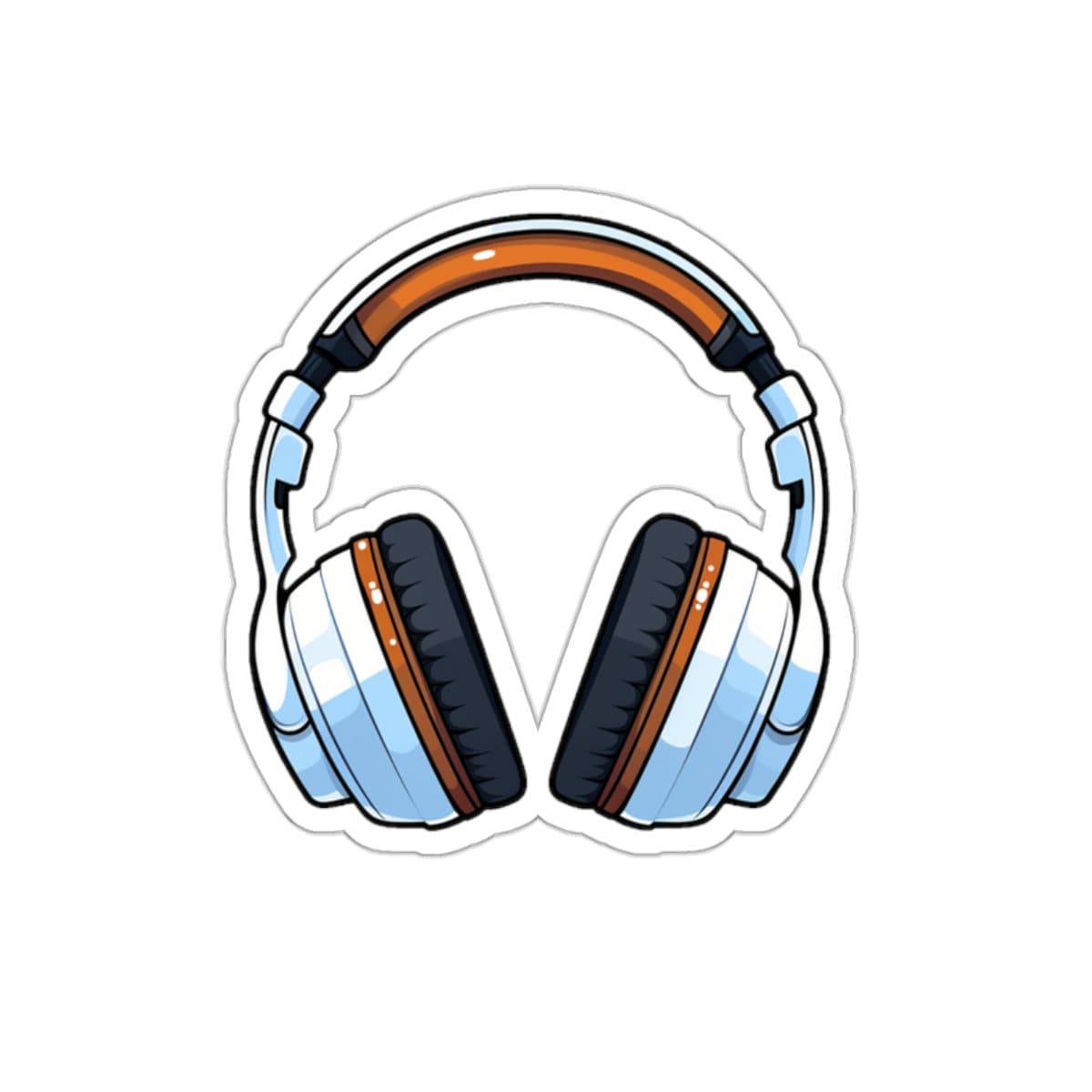 Die Cut Stickers: Pair of White and Orange Headphones Sticker - Etsy