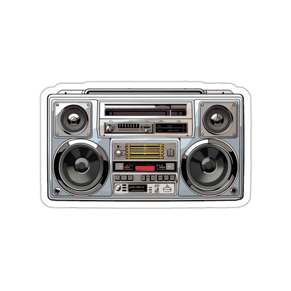 Classic Silver Boombox Die Cut Sticker - Etsy
