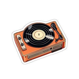 Kiss-cut Sticker: Rockin' Retro Record Player Sticker - Etsy