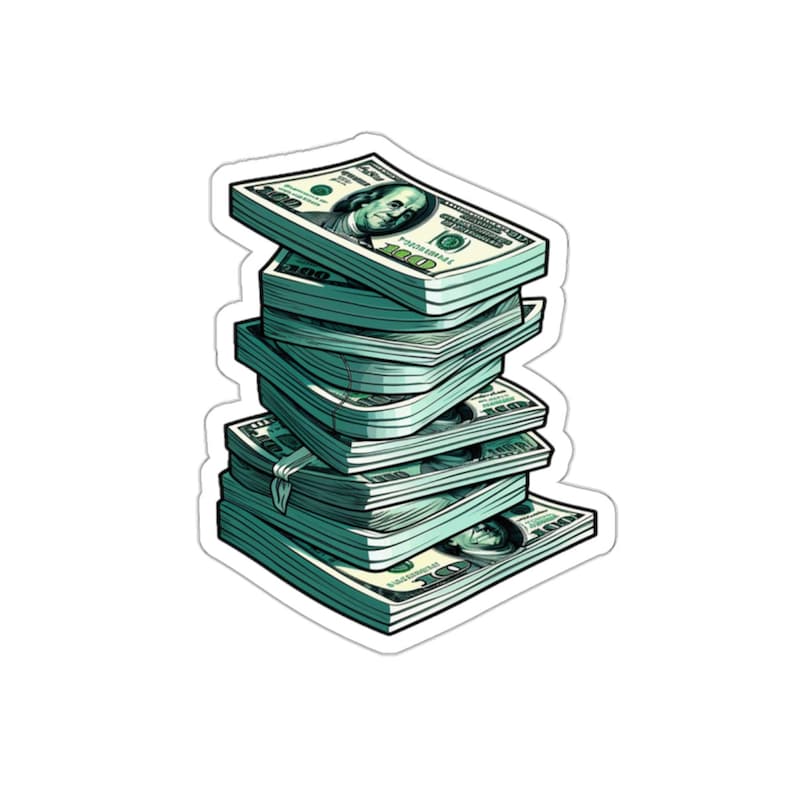 Stack of Money - Die Cut Sticker - Etsy
