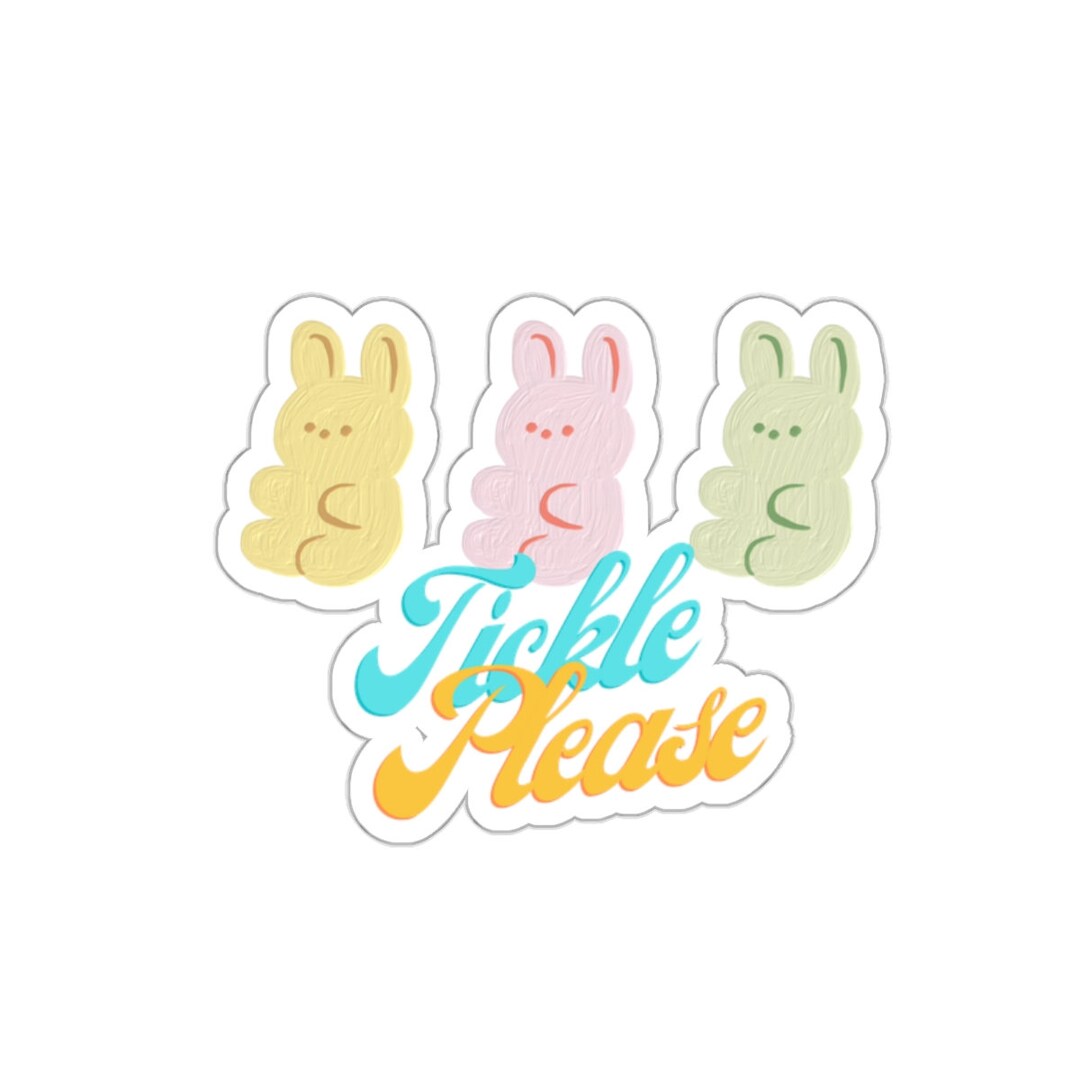 Cute, Baby, Stuffed Animal Bunny Sticker "tickle Please" - Die-cut ...