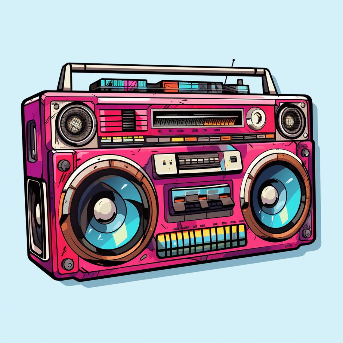 Colorful Boombox Die Cut Sticker - Etsy