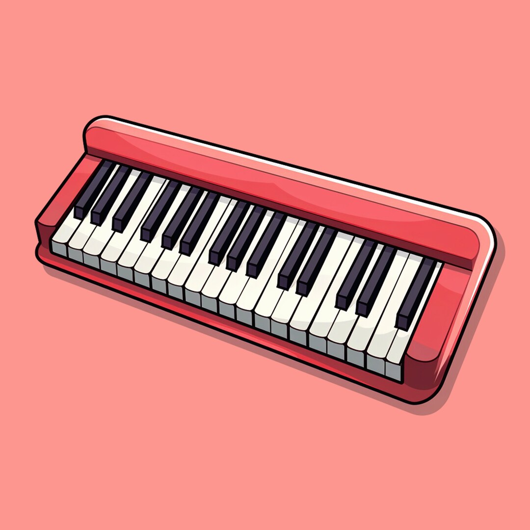 Red Keyboard Piano - Die Cut Sticker - Etsy