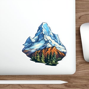 Grand Mountain With Trees Sticker - Die-cut Sticker - Waterproof, Vinyl ...