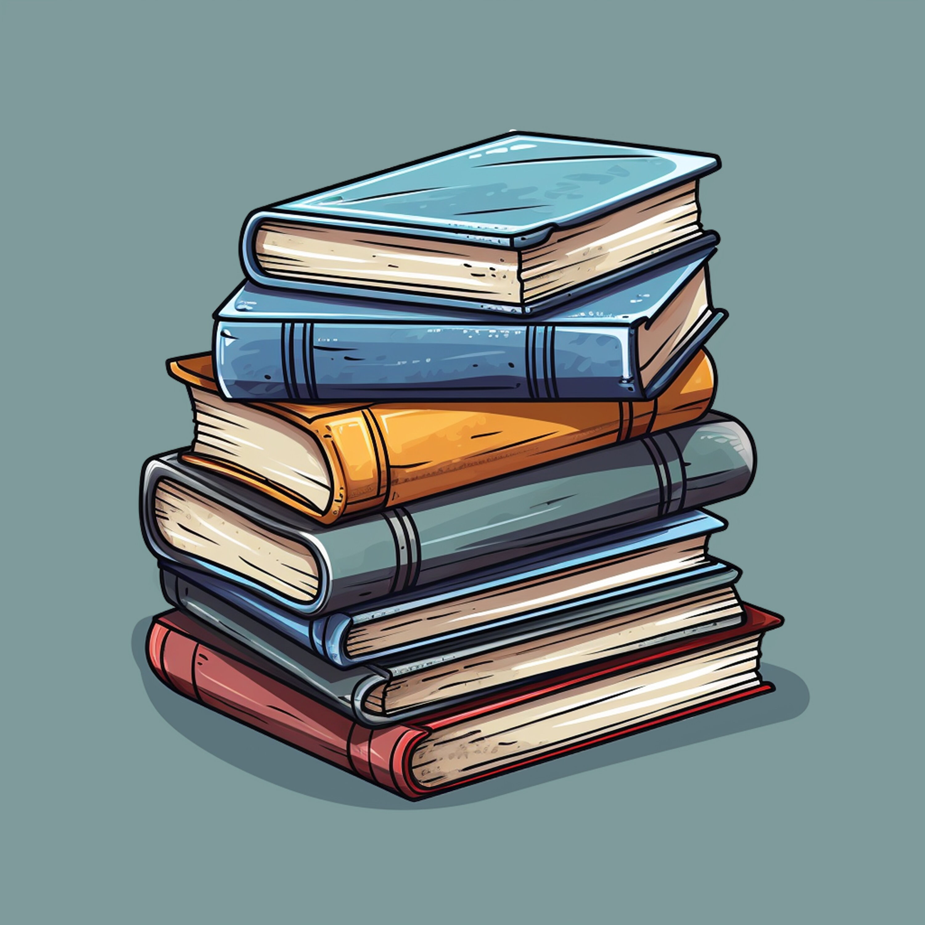 Large Stack of Books - Die Cut Sticker - Etsy