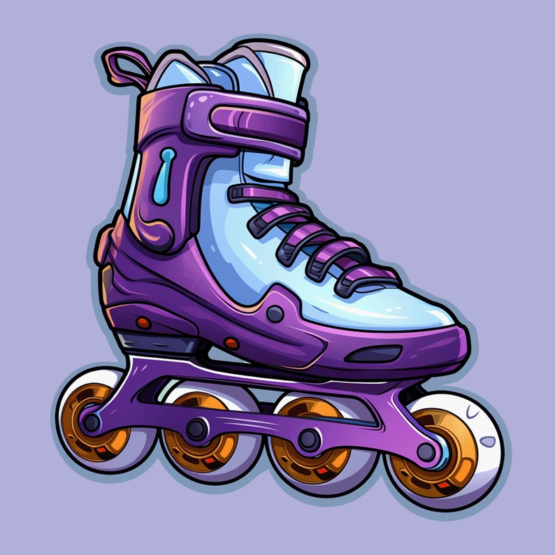 Fun Purple and Blue Rollerblades Die Cut Sticker - Etsy