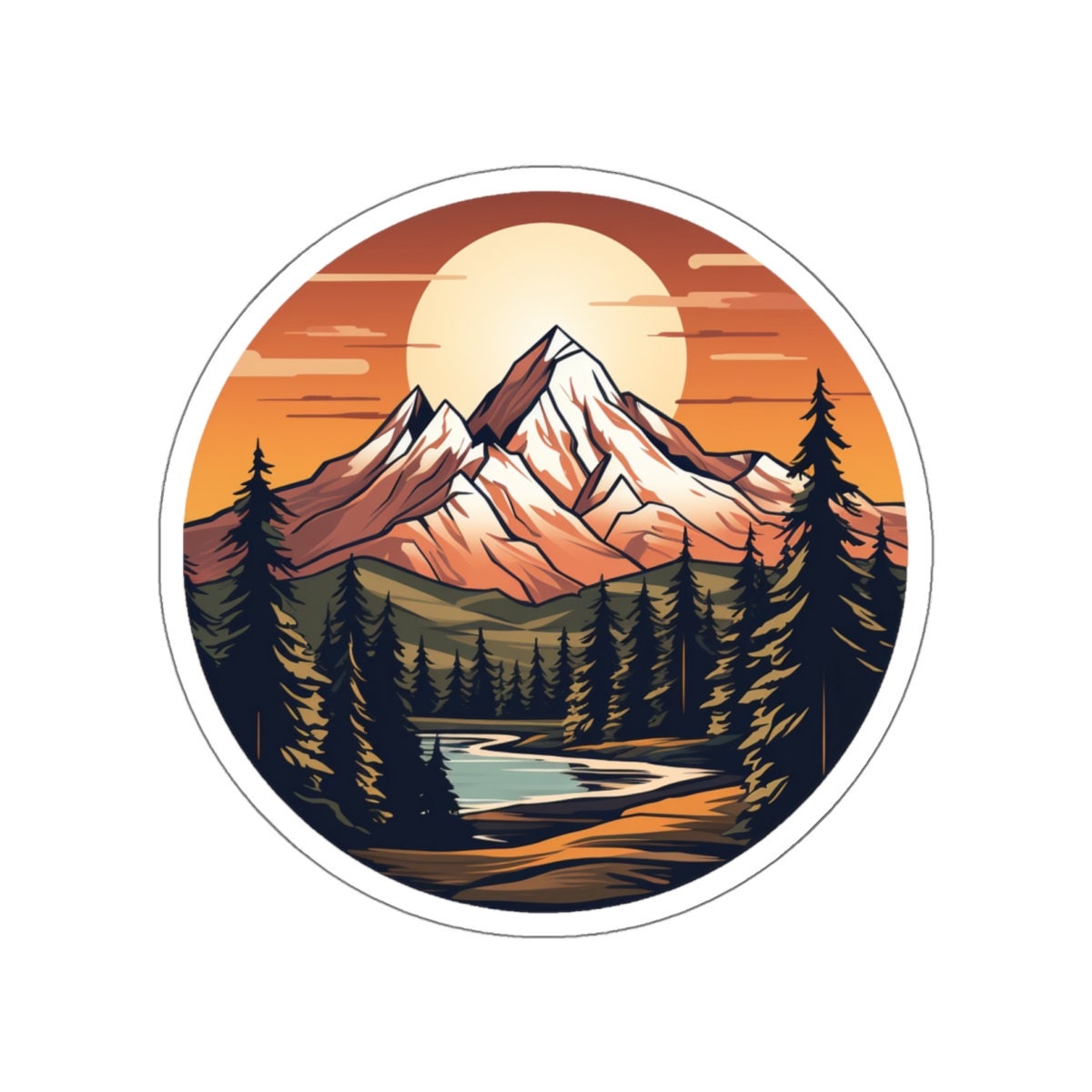 Epic Mountain Sticker - Die-cut Sticker - Waterproof, Vinyl, Matte ...