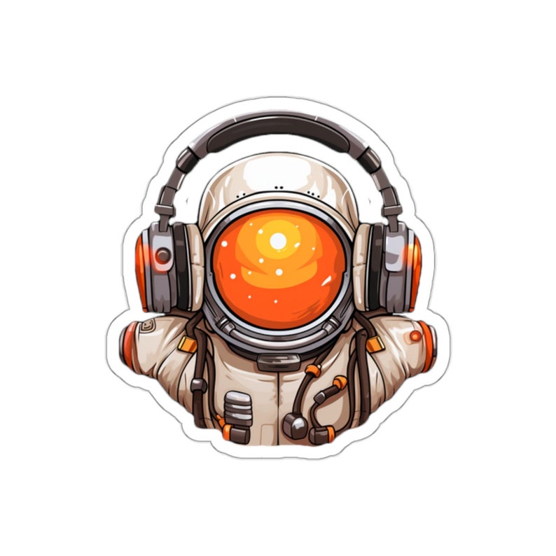 Kiss-cut Sticker: Astronaut Wearing Headphones Sticker - Etsy