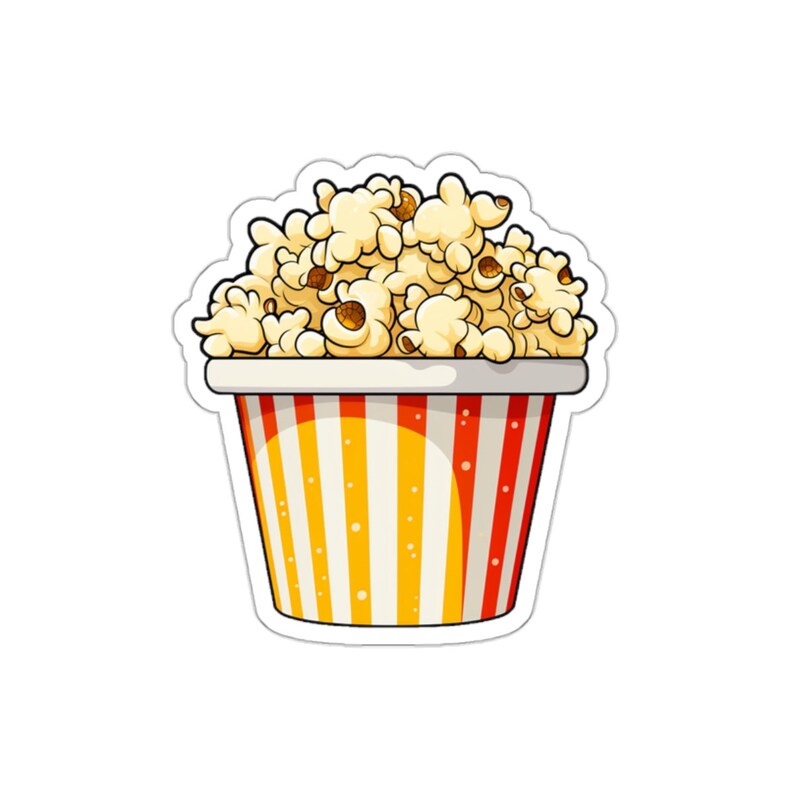 Movie Theater Popcorn Die Cut Sticker - Etsy