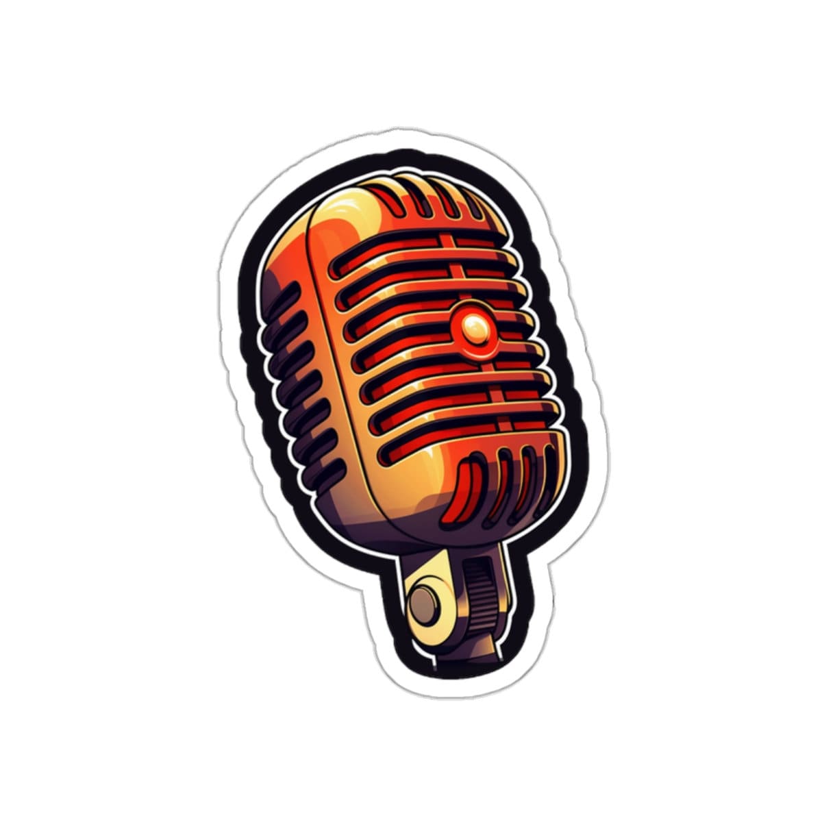Red Retro Microphone Die Cut Sticker - Etsy