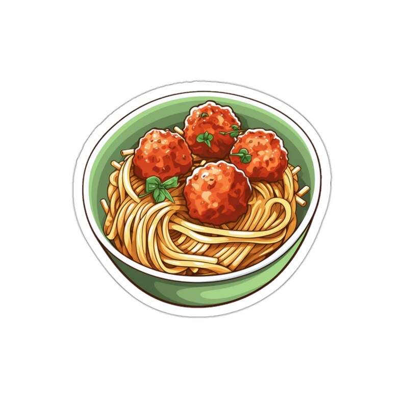 Bowl of Grandma's Spaghetti and Meatballs - Die Cut Sticker - Etsy