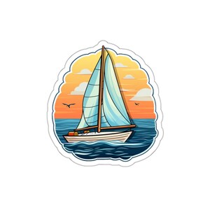 Sailboat at Sunset - Die Cut Sticker - Etsy
