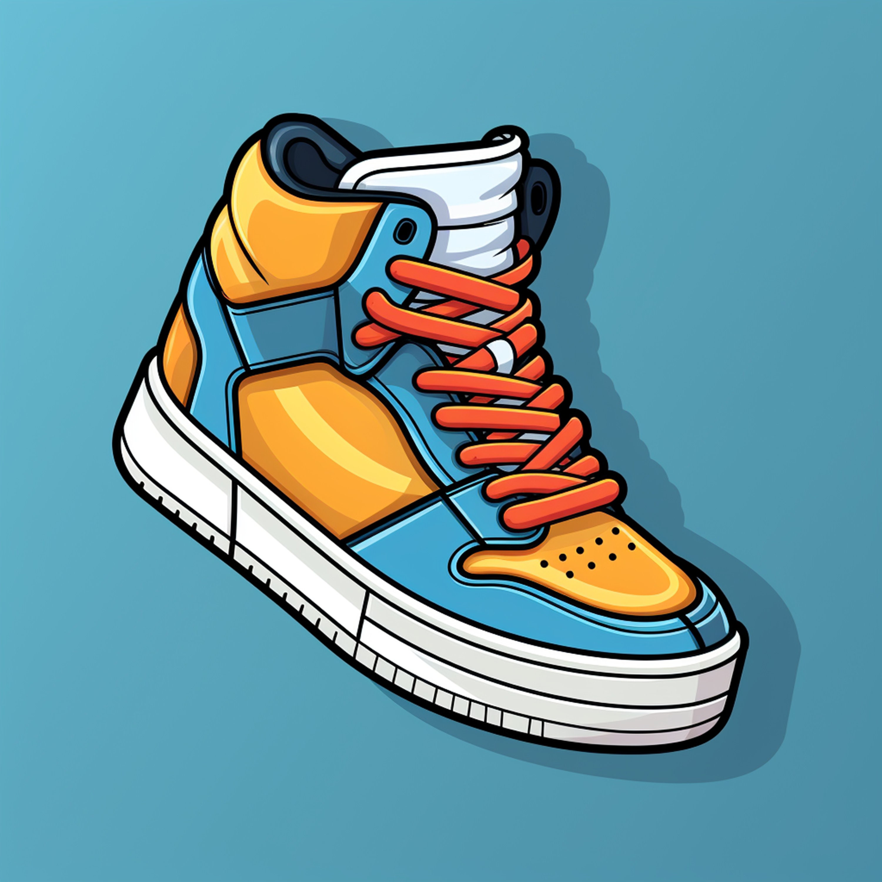 Blue and Yellow Sneakers Sticker Die-cut Sticker Perfect for Gifts ...