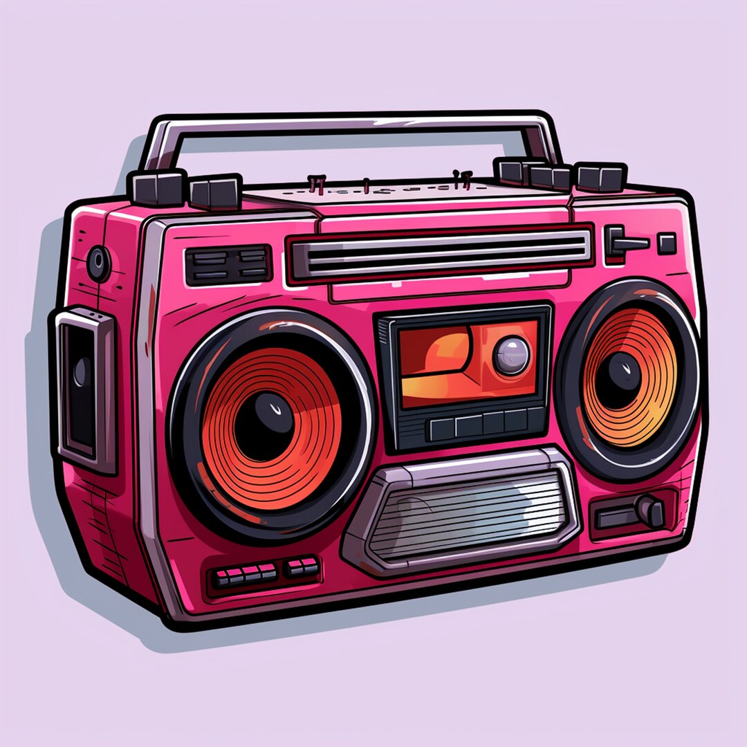 Pink Boombox - Die Cut Sticker - Etsy