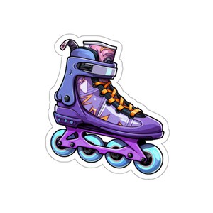 Purple Rollerblades Sticker - Die Cut Sticker - Etsy