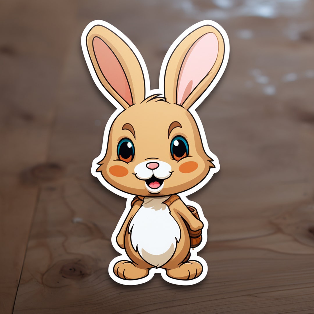 Die Cut Stickers: Cute Cartoon Bunny Sticker - Etsy UK