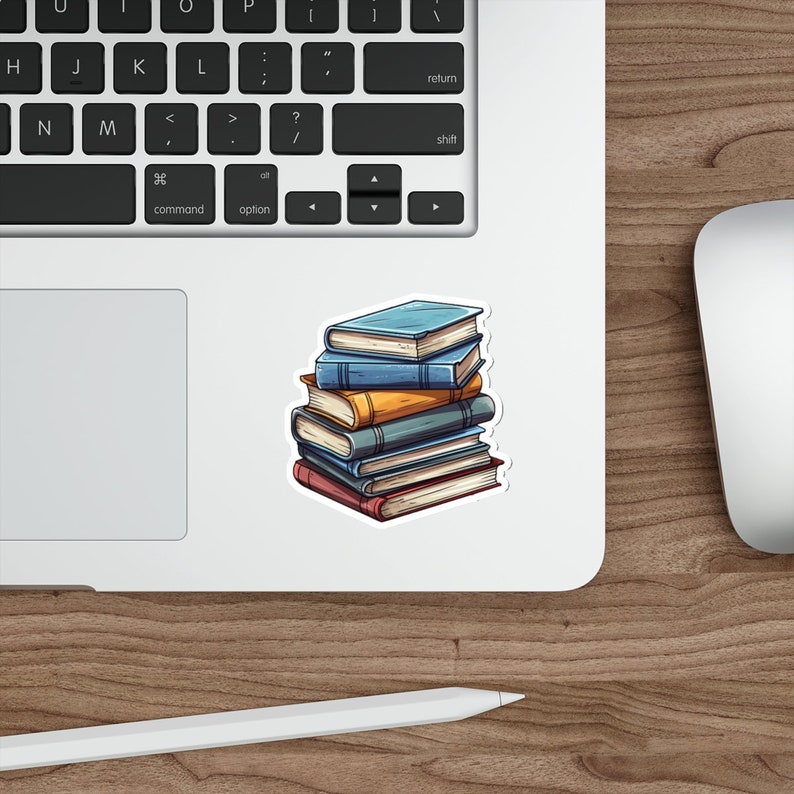 Large Stack of Books - Die Cut Sticker - Etsy
