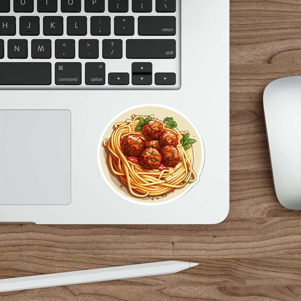 A Bowl of Spaghetti and Meatballs Sticker Die-cut Sticker Waterproof ...