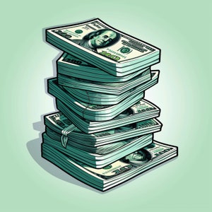 Stack of Money - Die Cut Sticker - Etsy