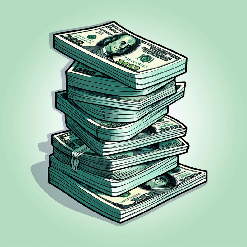 Stack of Money - Die Cut Sticker - Etsy