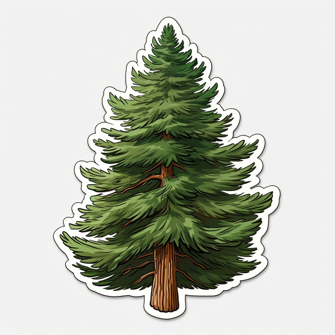 Evergreen Tree Sticker - Die-cut Sticker - Waterproof, Vinyl, Matte ...