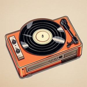 Kiss-cut Sticker: Rockin' Retro Record Player Sticker - Etsy