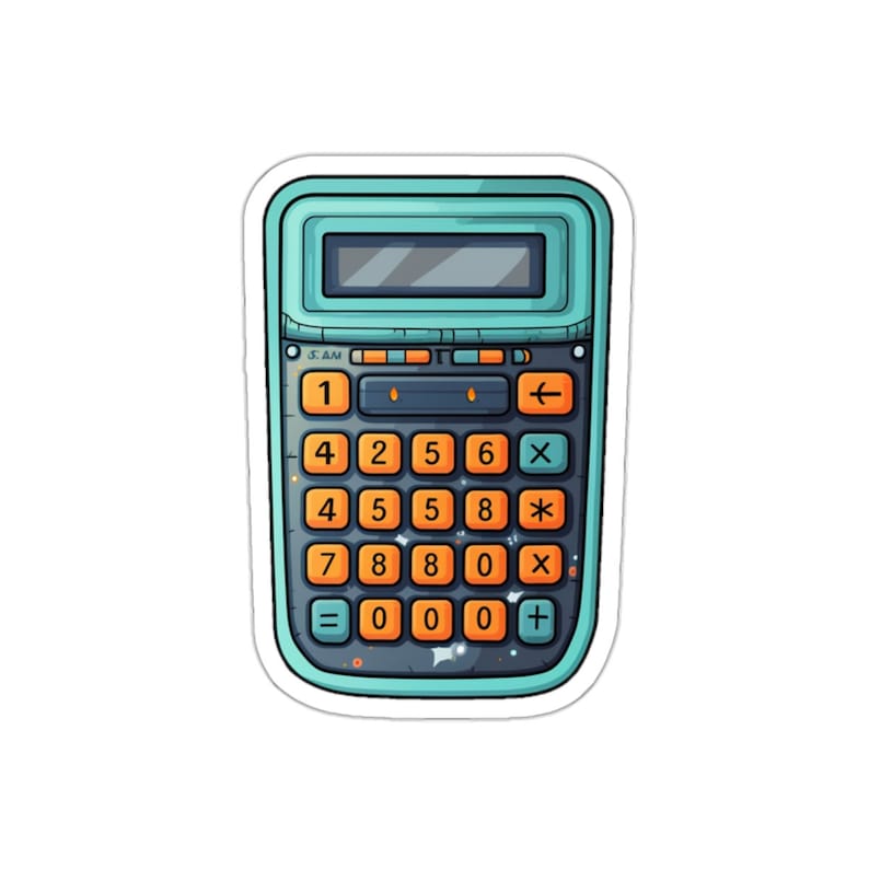 Die Cut Stickers: Cool Blue Calculator Sticker - Etsy