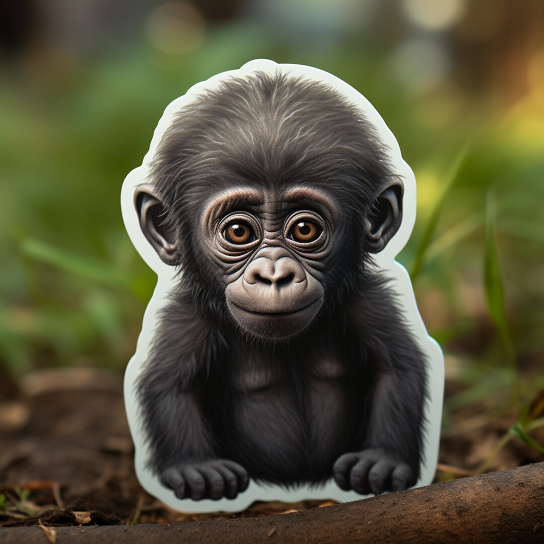 Die Cut Stickers: Cute Realistic Baby Monkey Sticker - Etsy