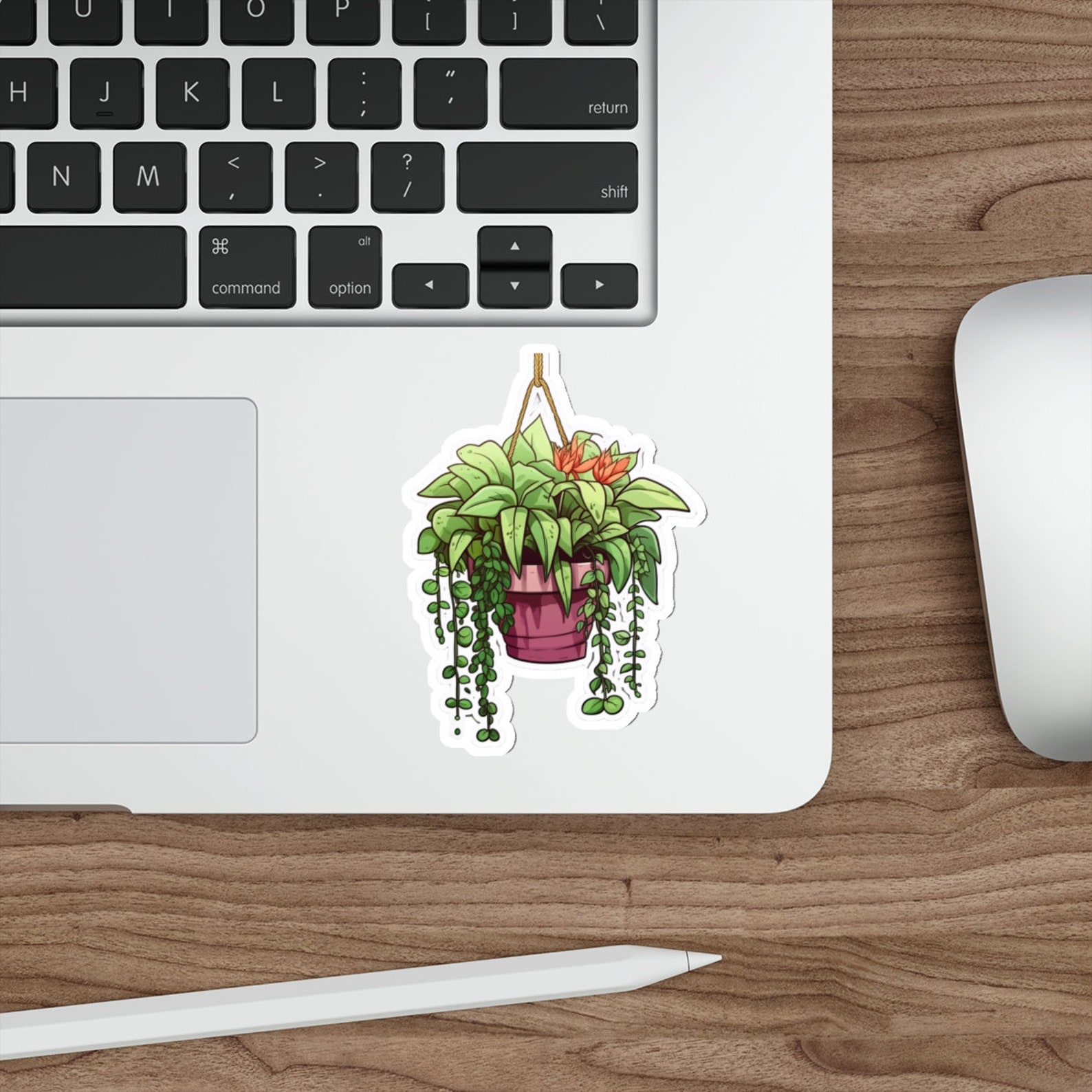 Hanging Plan With Flowers Die Cut Sticker - Etsy