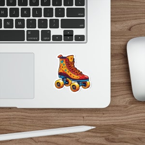 Retro Rollerblades With Stars Die Cut Sticker - Etsy
