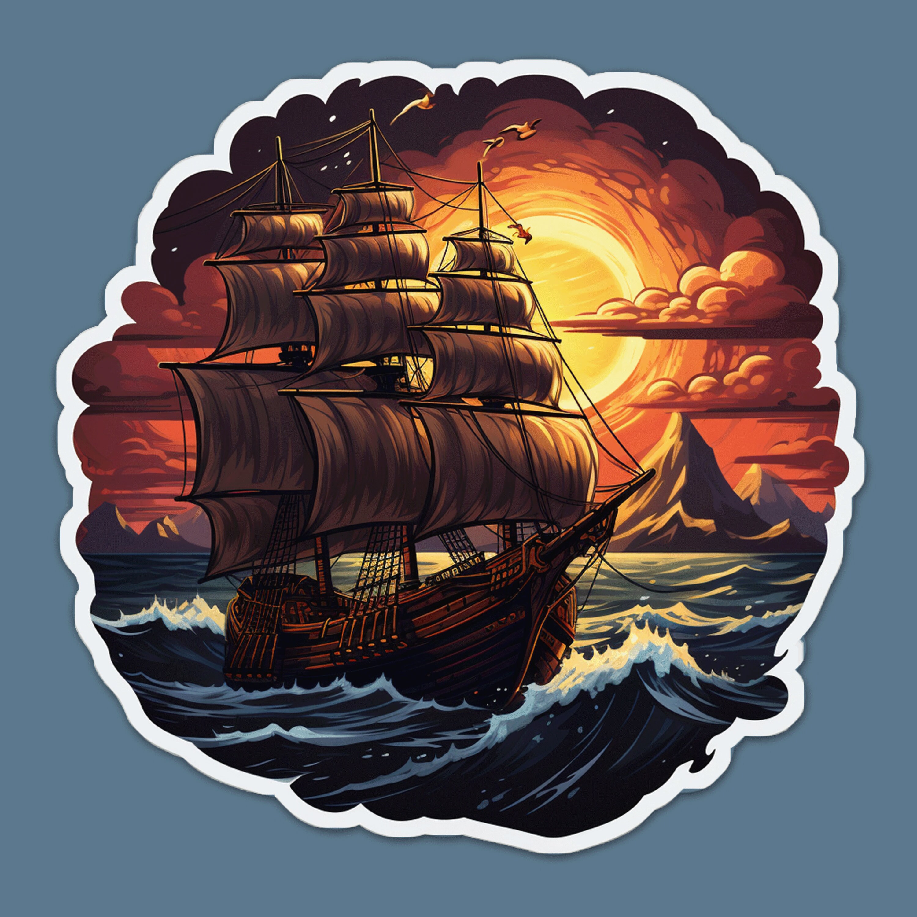 Pirate Ship - Die Cut Sticker - Etsy