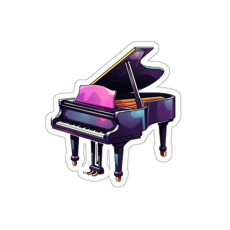 Purple and Blue Grand Piano - Die Cut Sticker - Etsy