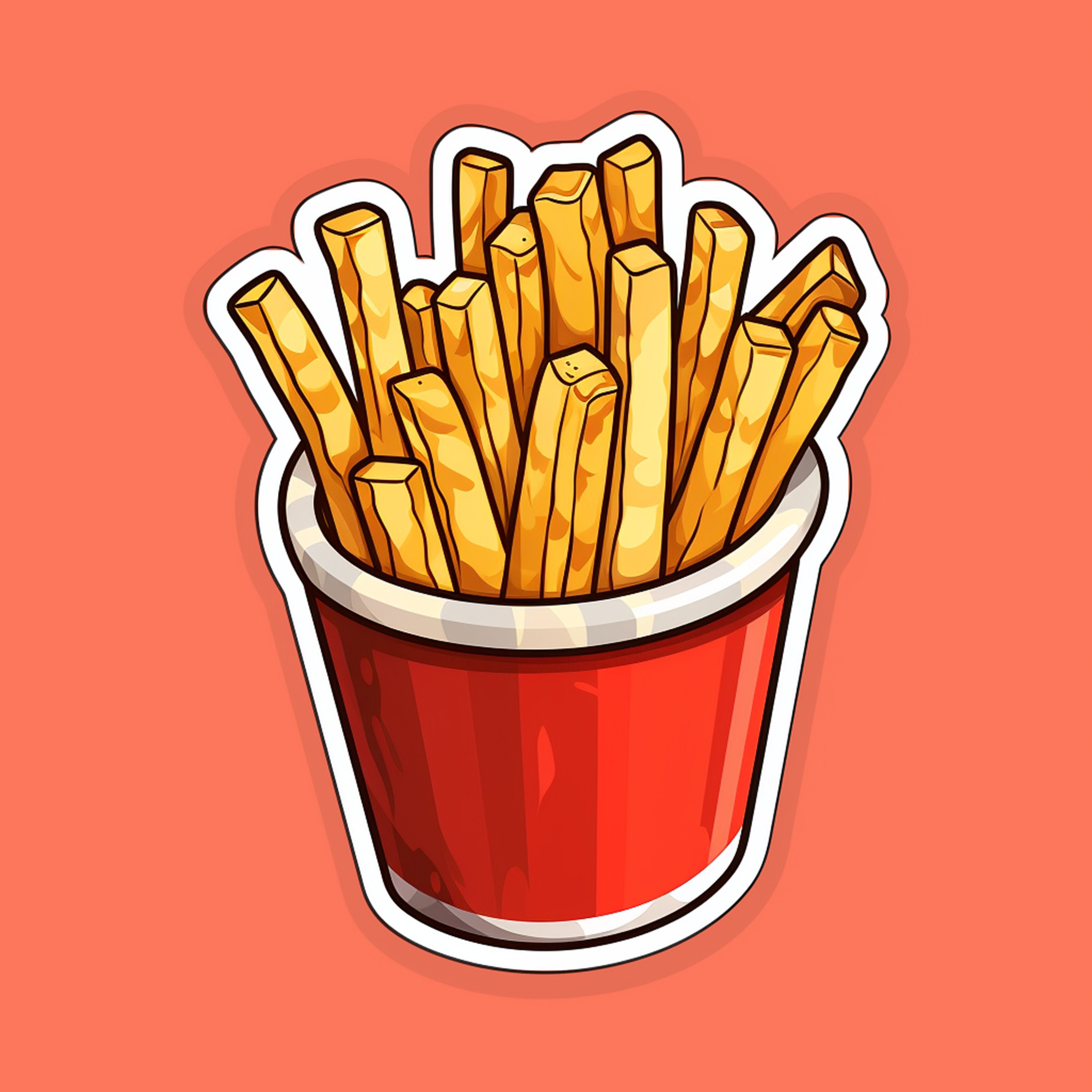 Classic French Fries - Die Cut Sticker - Etsy