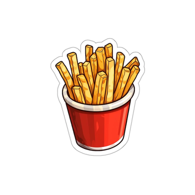 Classic French Fries Die Cut Sticker - Etsy