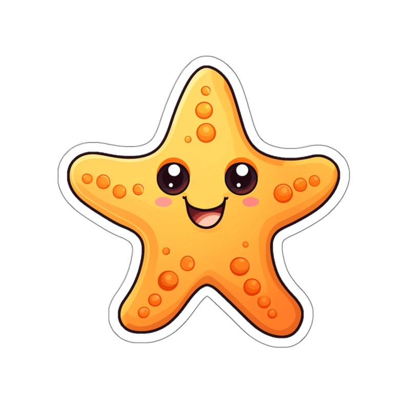 Smiling Starfish Sticker - Die-cut Sticker - Perfect for Gifts ...